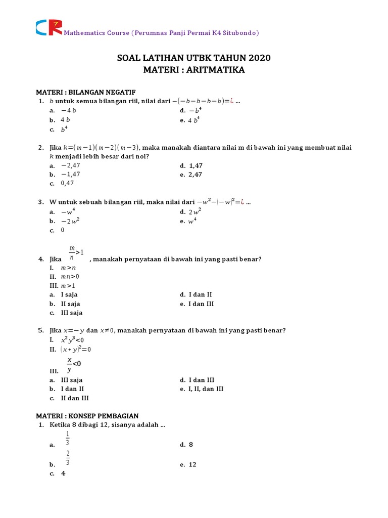 SOAL LATIHAN UTBK TAHUN 2020 Pertemuan 1 | PDF