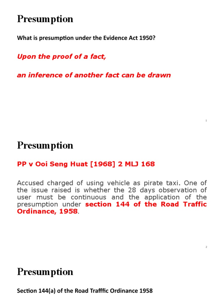 Presumption: What Is Presumption Under The Evidence Act 1950 ...