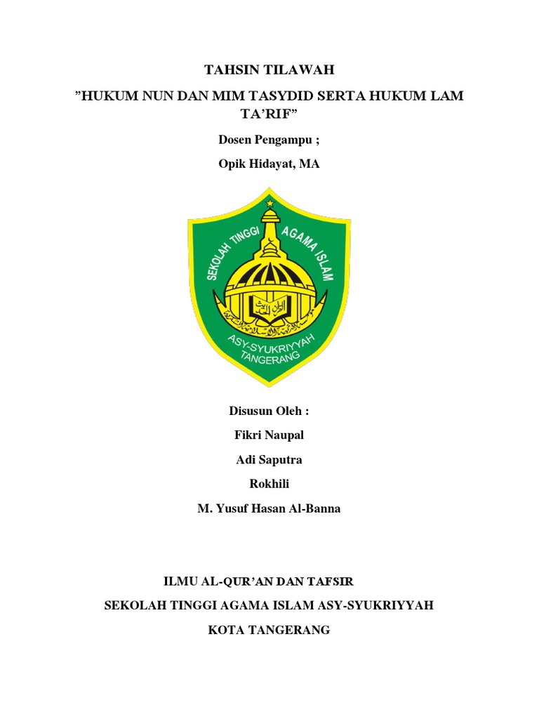 Hukum Nun Dan Mim Tasydid Serta Hukum Lam Ta'rif | PDF