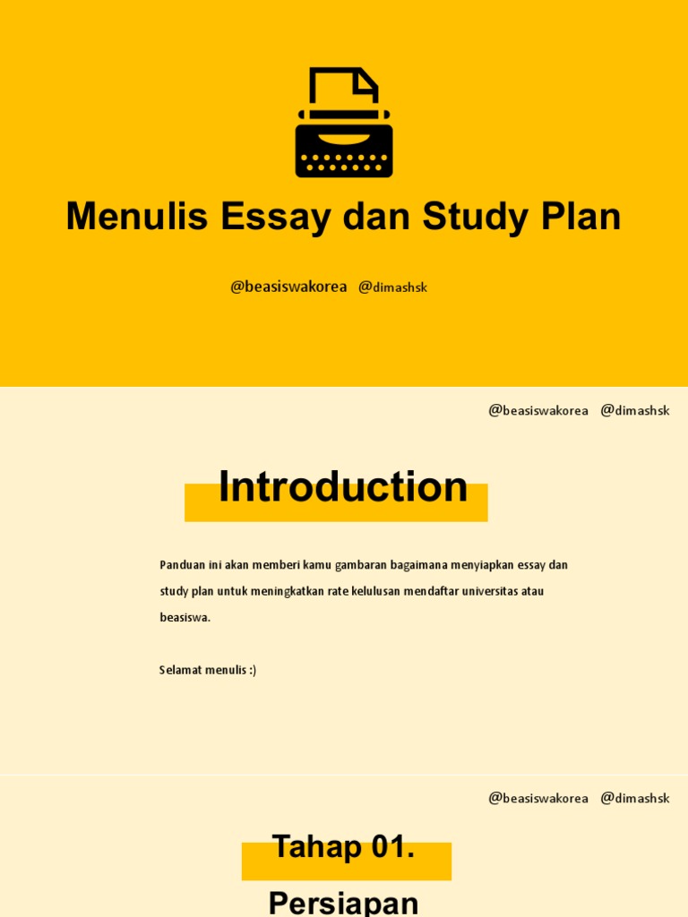 Essay and Study Plan With Beasiswakorea | PDF | Karier & Perkembangan