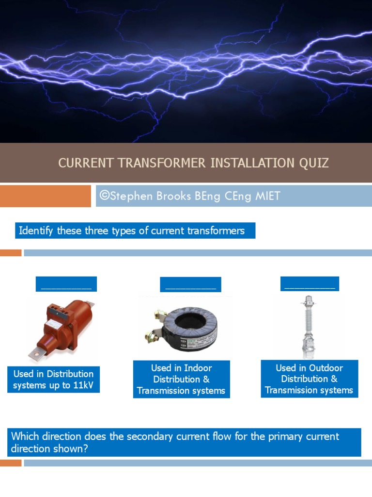 Current Transformers Installation Quiz | PDF | Power Electronics ...