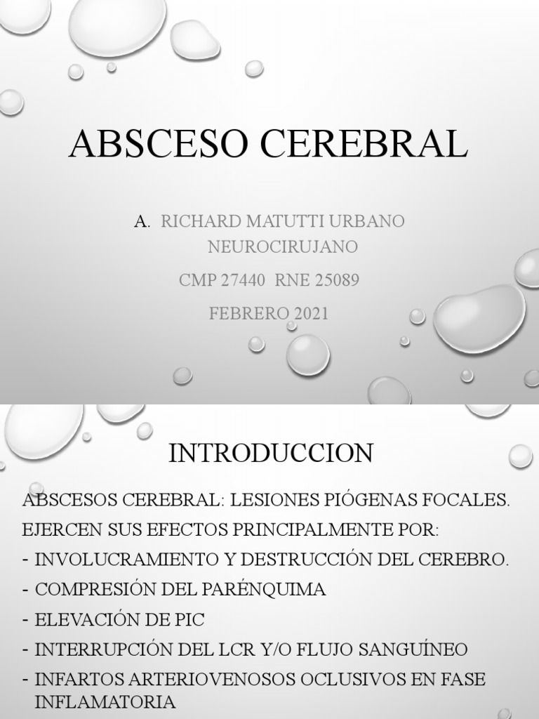 Fases y tratamiento del absceso cerebral | PDF | Medicina CLINICA ...