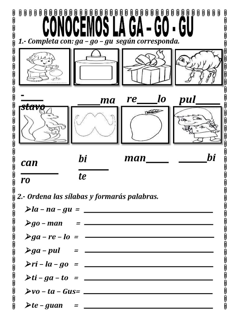 Letra Ga Go Gu - 20 Octubre. | PDF | Zoología