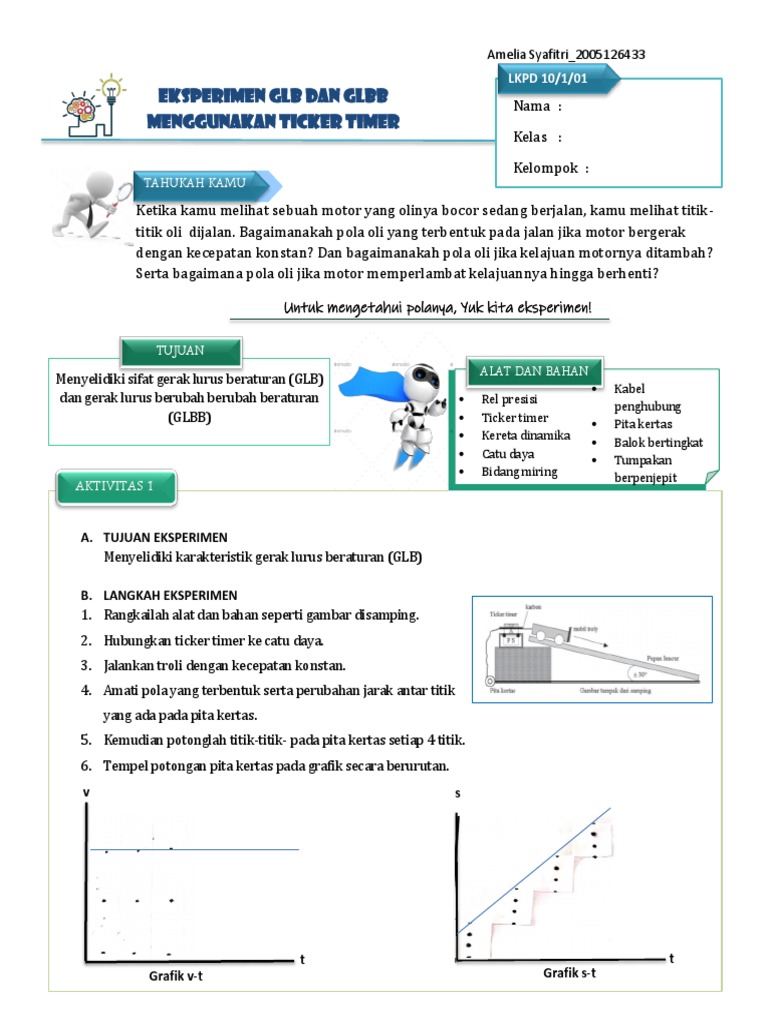Eksperimen GLB dan GLBB dengan Ticker Timer | PDF