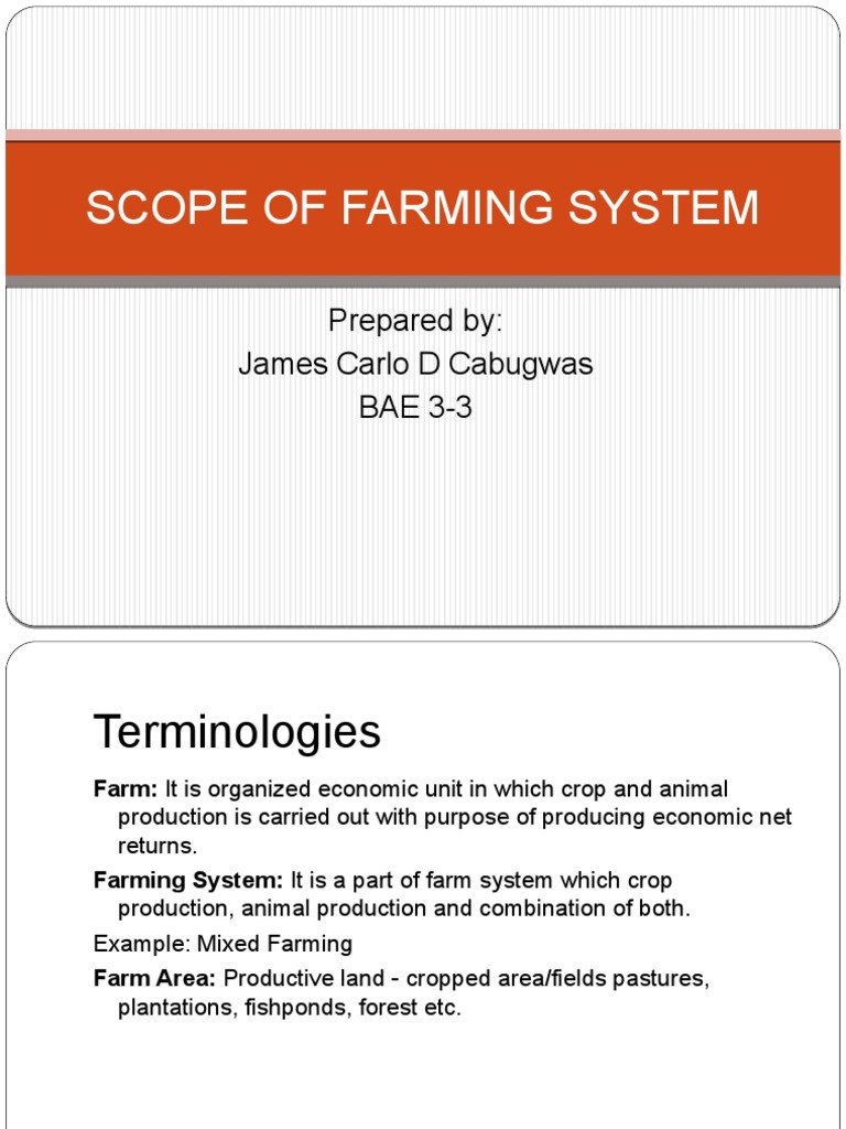 Scope of Farming System-Cabugwas Bae 3-3 | PDF | Agriculture | Farms