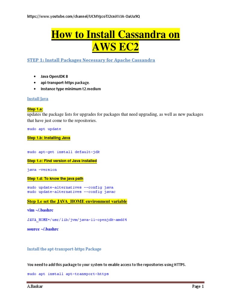 Cassandra Setup on AWS EC2 Guide | PDF | Java (Programming Language) | Free Software
