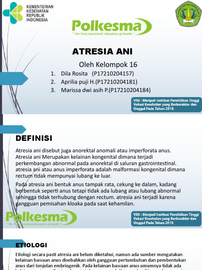 Etiologi Atresia Ani pada Bayi Baru Lahir | PDF
