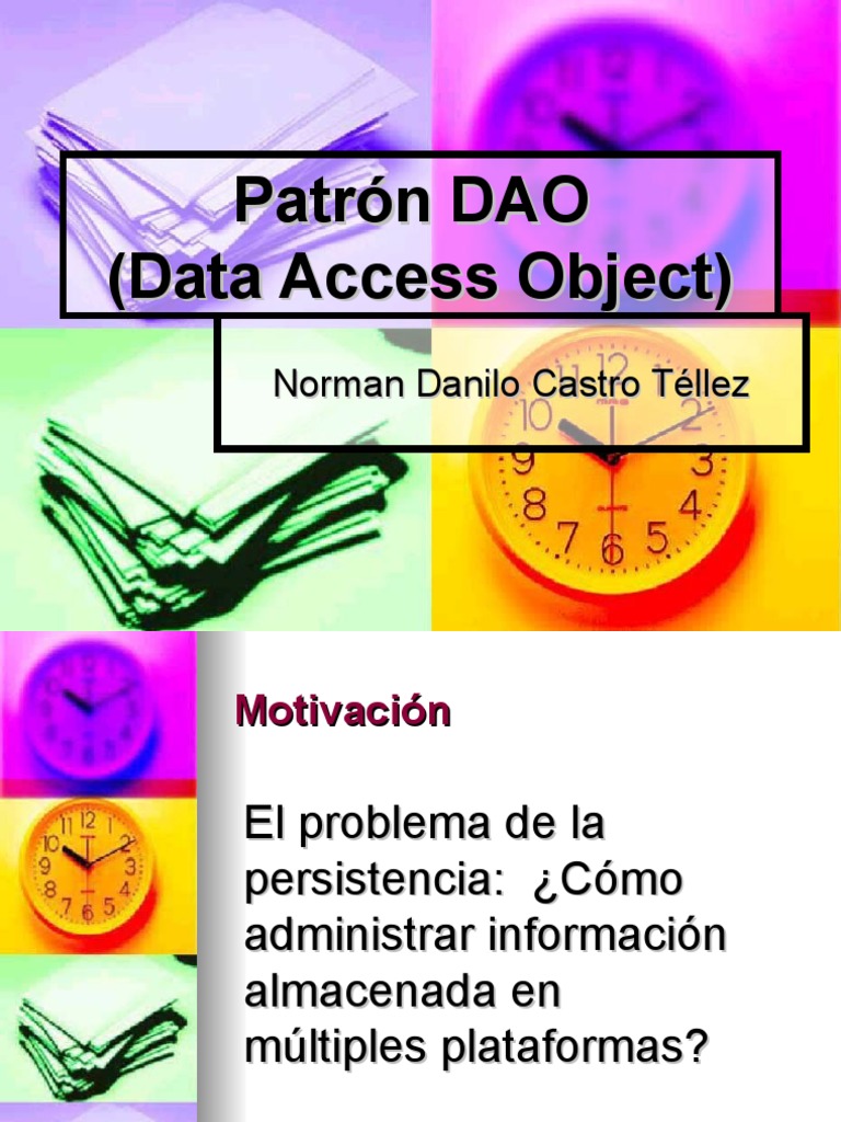 Patrón DAO (Data Access Object) | PDF | Ingeniería Informática ...
