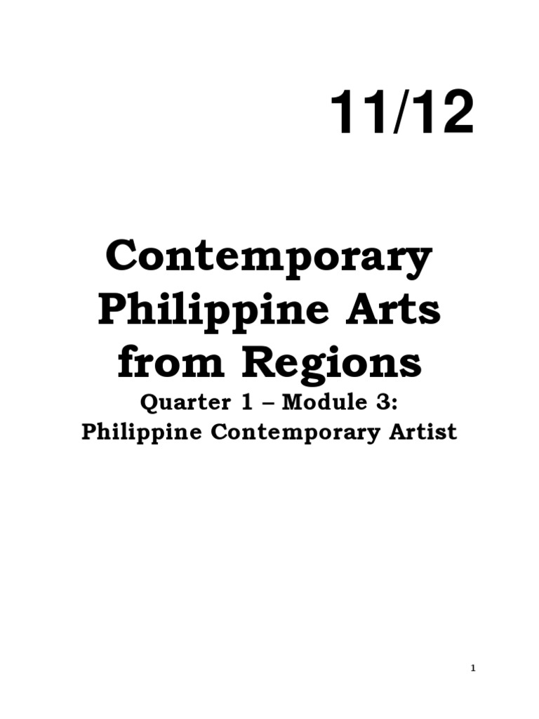 Module 3 On Contemporary Philippine Arts From The Regions 1st Quarter ...