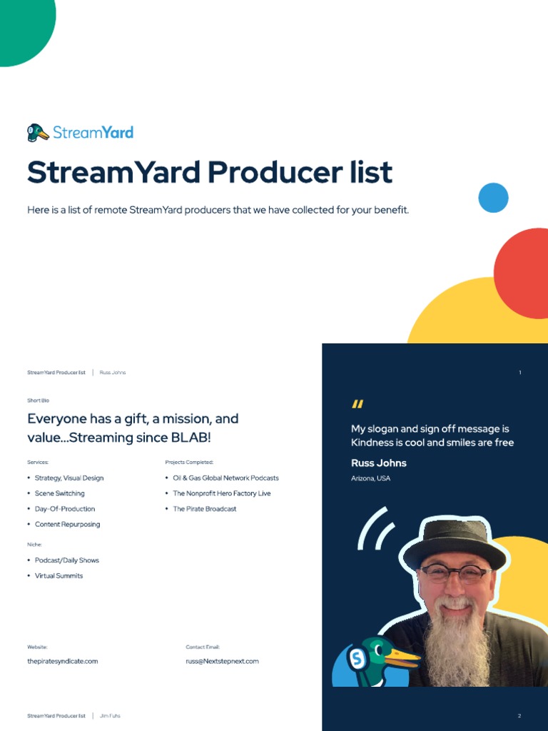 Producer List | Download Free PDF | Podcast