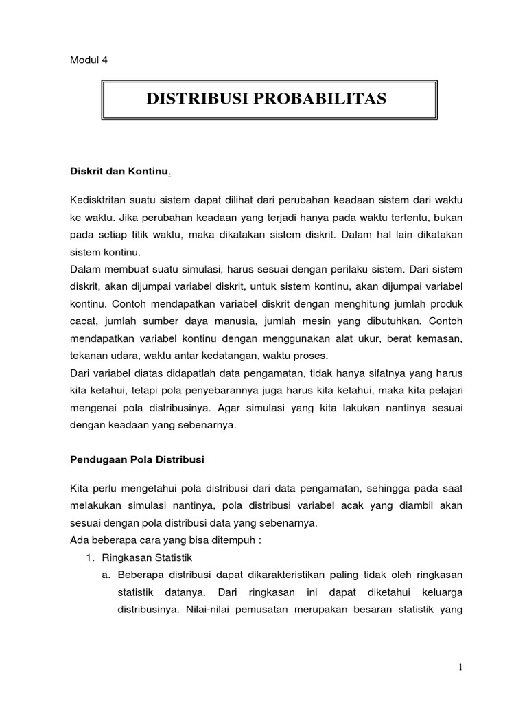 Modul4 PSP Distribusi Probabilitas - Gamma | PDF