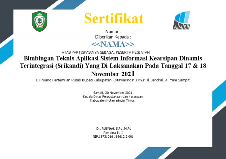 Contoh Sertifikat | PDF