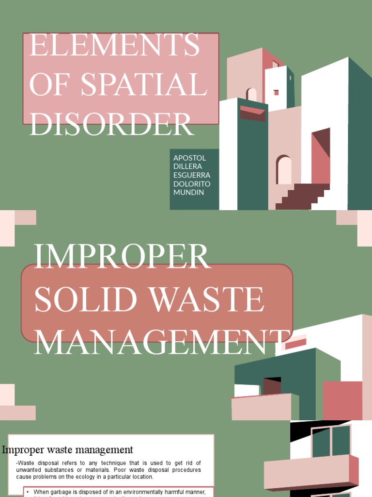 Elements of Spatial Disorder: Apostol Dillera Esguerra Dolorito Mundin ...