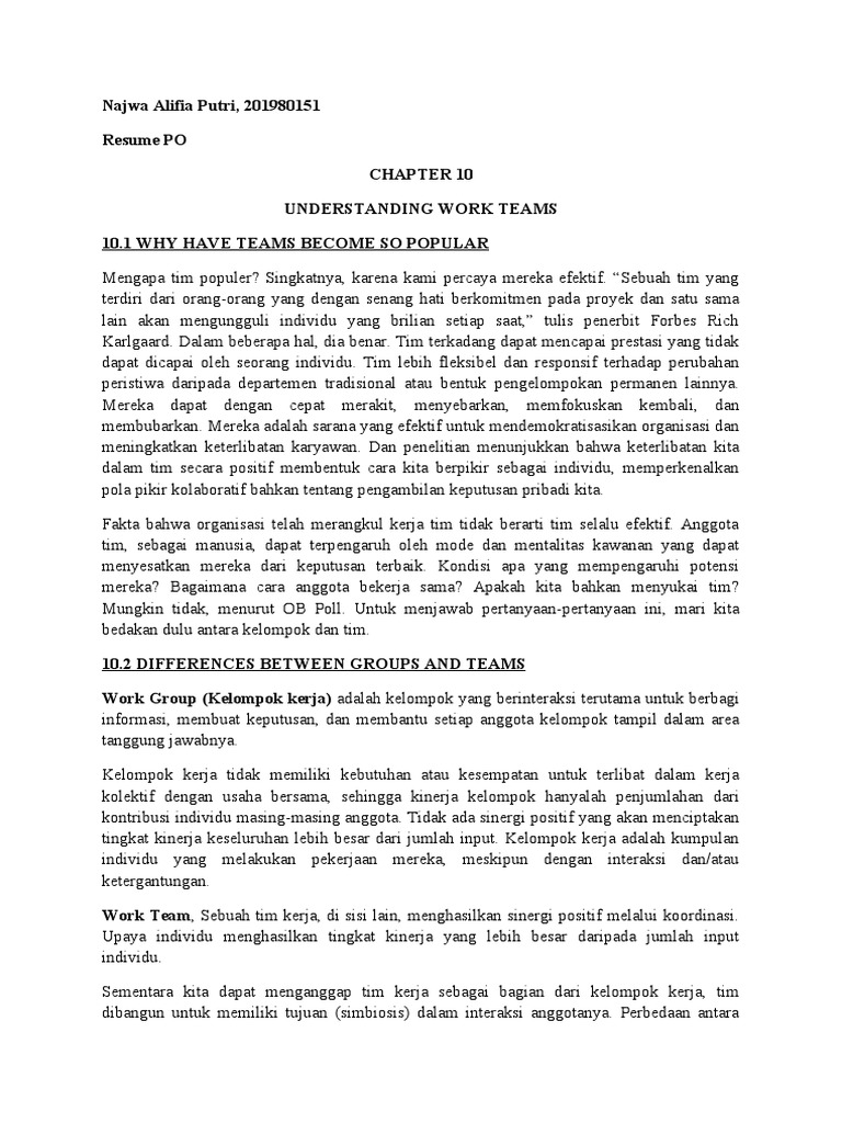 CH10-Understanding Work Teams | PDF