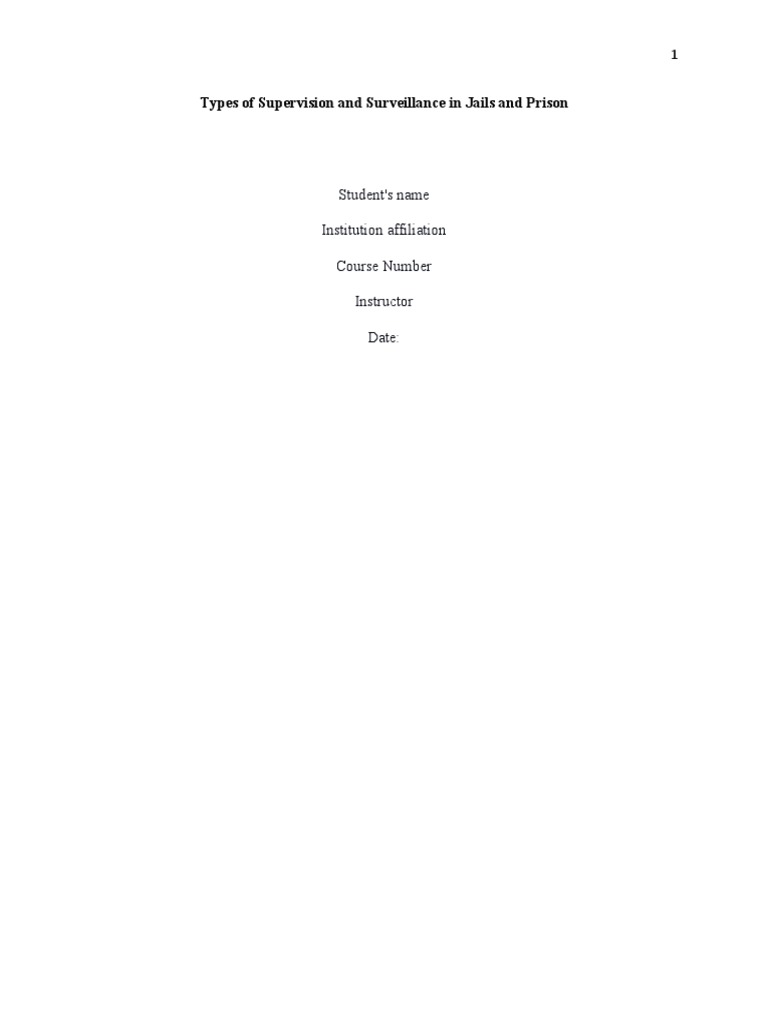 Types of Surveillance and Supervision | PDF | Prison | Parole