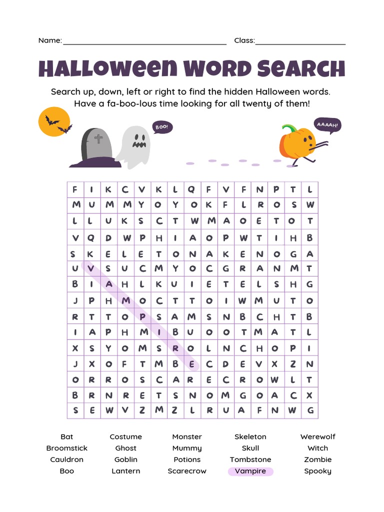 Halloween Word Search Puzzle | PDF