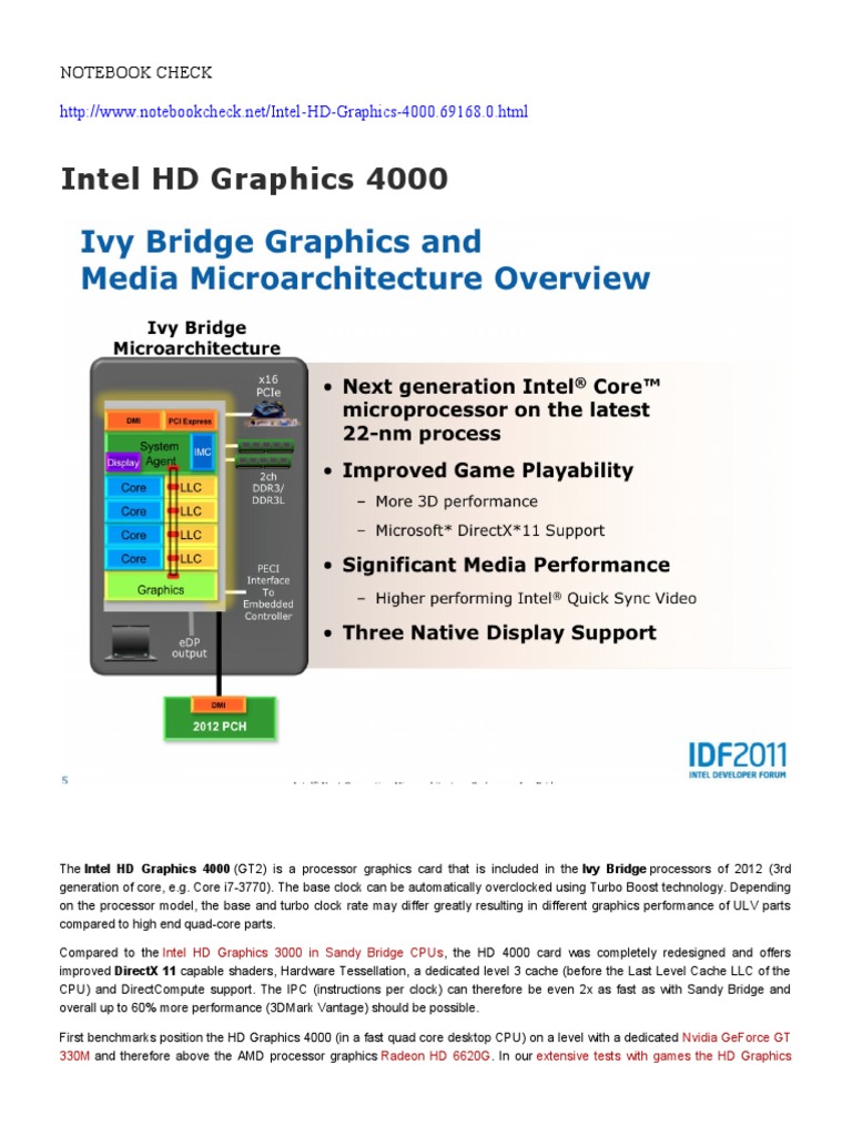 Intel HD Graphics 4000 Overview | PDF | Central Processing Unit | Intel