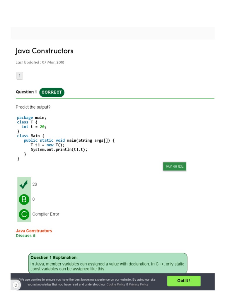 Java Constructors: Correct | Download Free PDF | Programming | Constructor (Object Oriented ...