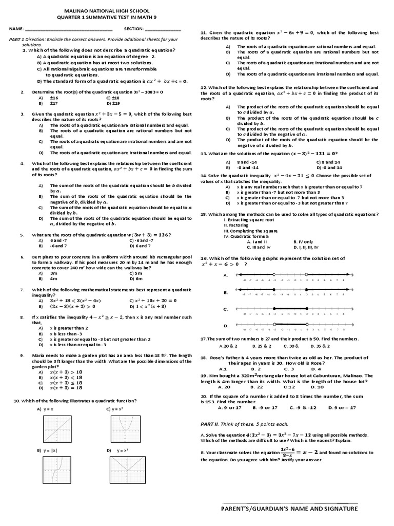 Solutions.: PART 1 Direction: Encircle The Correct Answers. Provide ...