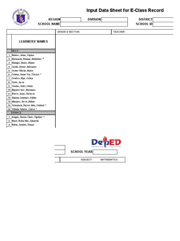 Grade Sheet 2021 2022 Pdf
