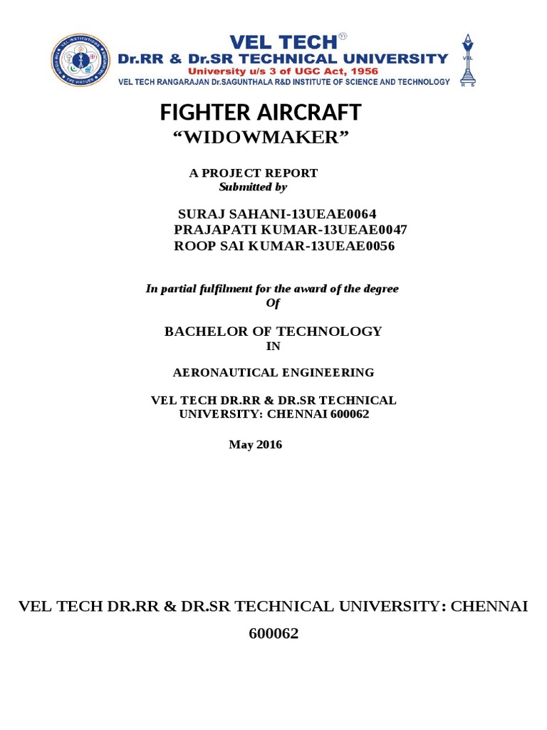 Widowmaker Fighter Aircraft Design Report | PDF | Fighter Aircraft ...
