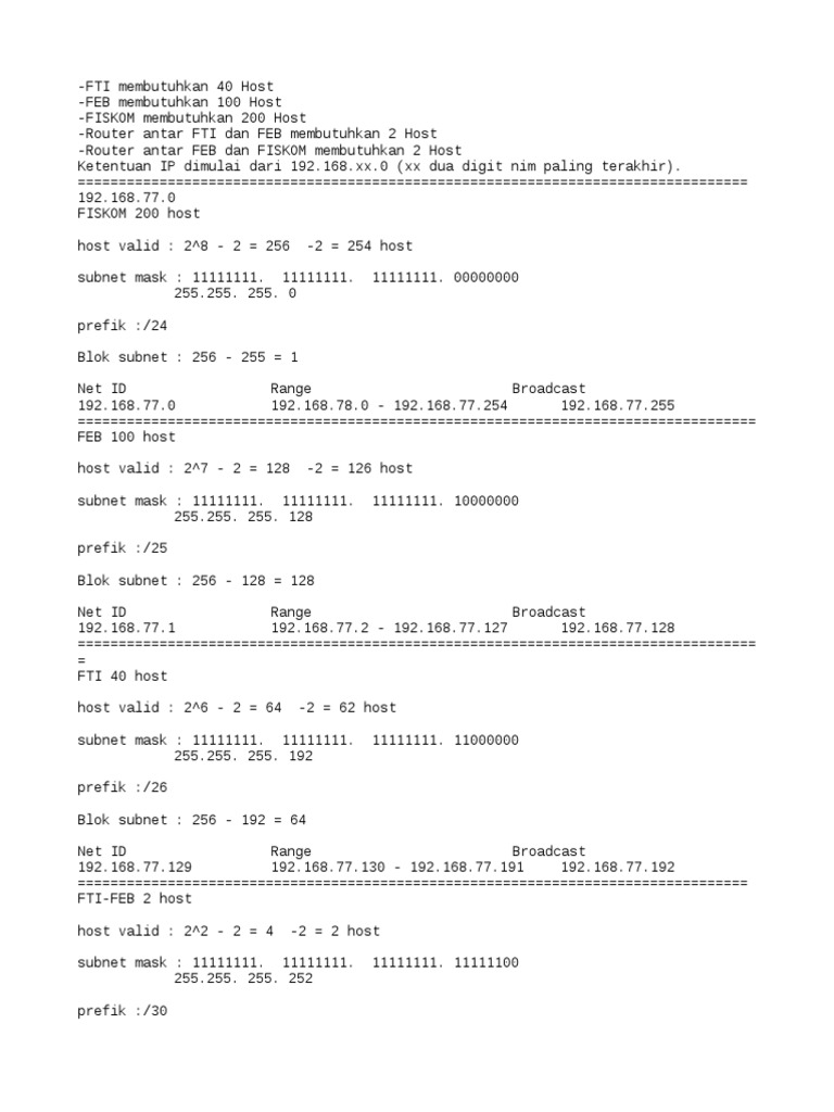 VLSM Class B Buyar | PDF | OSI protocols | Réseau informatique