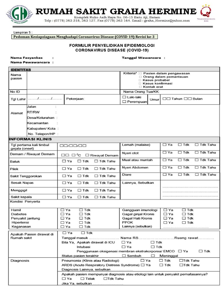 Formulir Fix Covid-19 | PDF