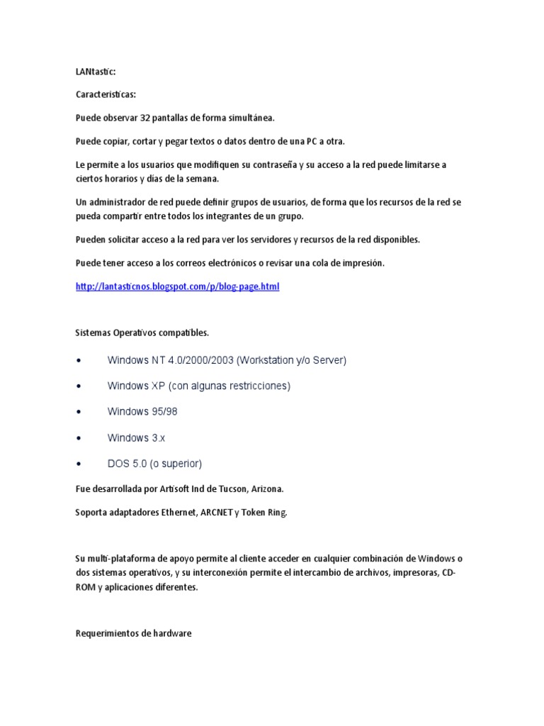 LANtastic Informacion | PDF | Arquitectura de Computadores | Software ...