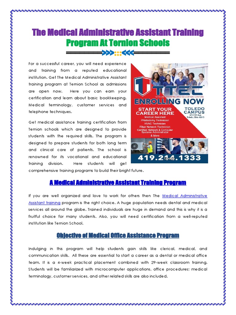Medical Administrative Assistant Training Program | PDF | Medicine ...