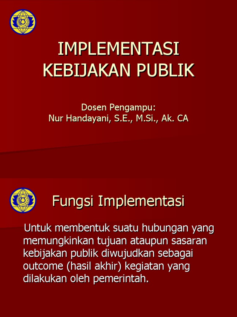Implementasi Kebijakan Publik | PDF