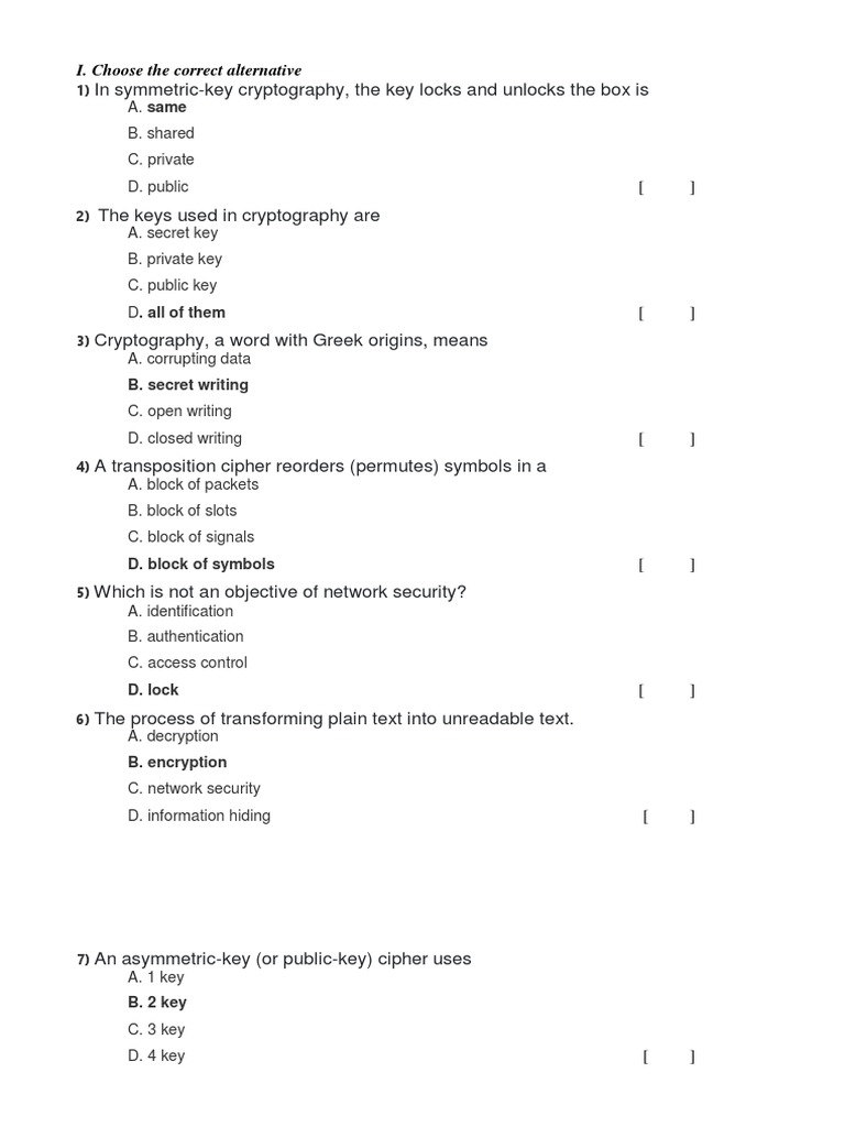 CNS Objective Mid1 Important Questions | PDF | Cryptography | Encryption CNS Objective Mid1 Important Questions | PDF | Cryptography | Encryption