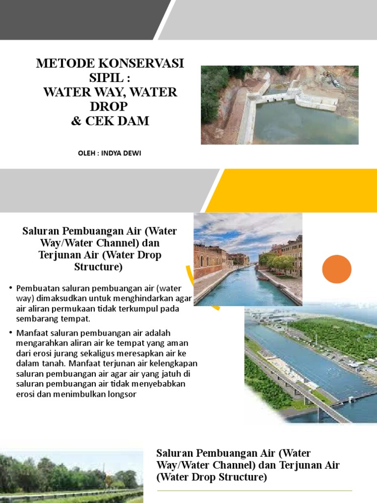 Konservasi Metode Sipil Water Way, Water Drop Cek Dam | PDF