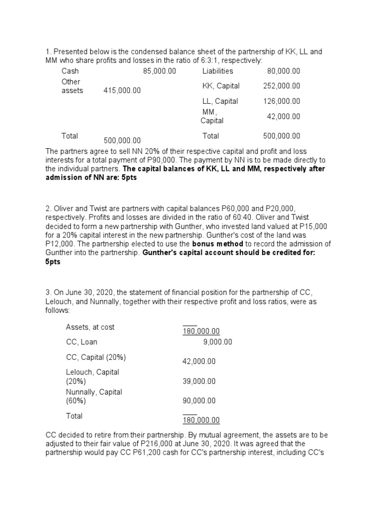 Partnership Dissolution and Liquidation | PDF | Balance Sheet | Partnership