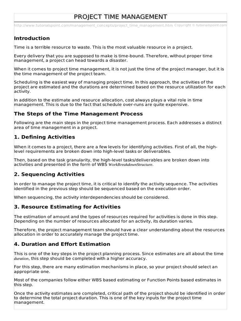 Project Time Management Project Time Man | PDF | Project Management ...