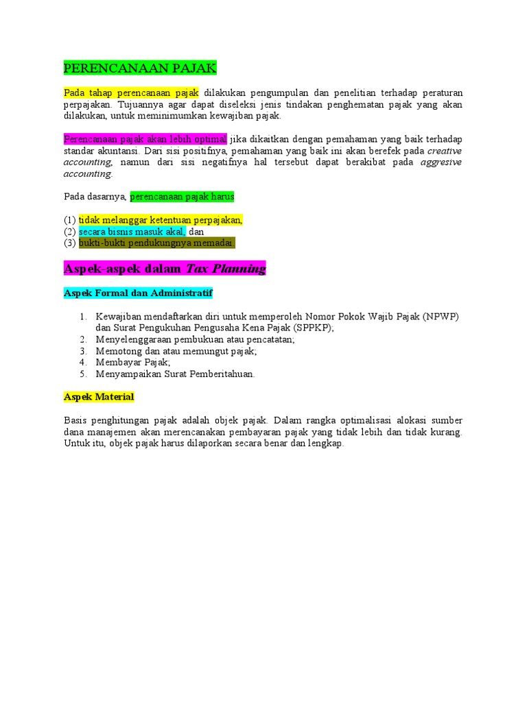 Tax Planning PPH 21,22,23,26 Ps 4 Ayat (2) (Temu 4) | PDF