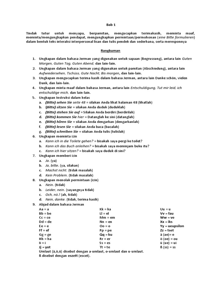 Modul Pengayaan Bahasa Jerman | PDF