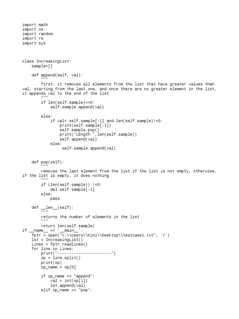 Increasing List | PDF