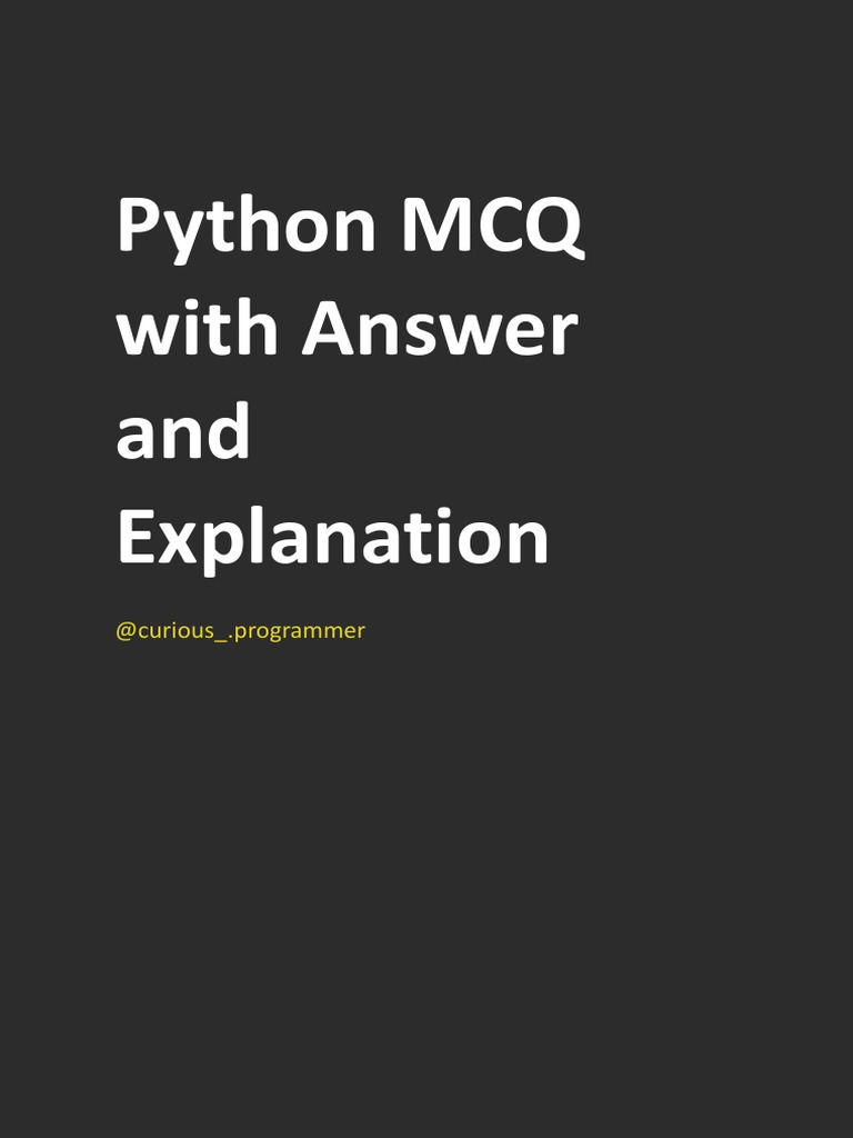 Python Mcq Curious Programmer Pdf Variable Computer Science Python Programming Language