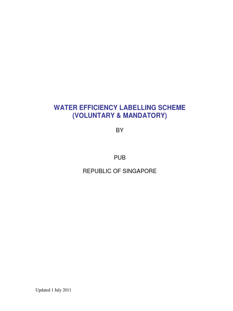 Water Efficiency Labelling Scheme (Voluntary & Mandatory) : Updated 1 ...