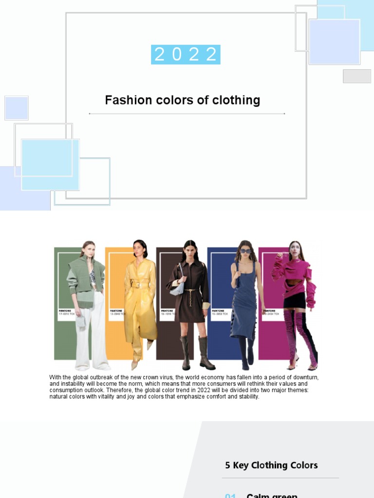 2022 Key Fashion Colors for Clothing | PDF | Fashion | Clothing