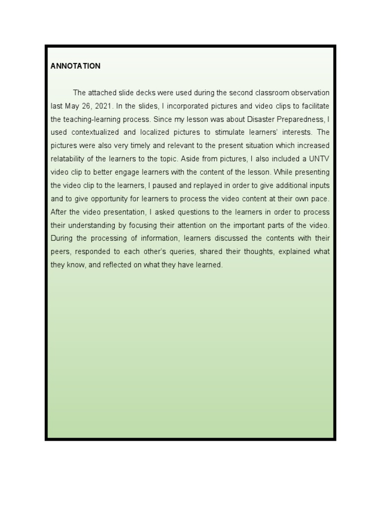 Sample RPMS Annotation | PDF | Learning | Cognition