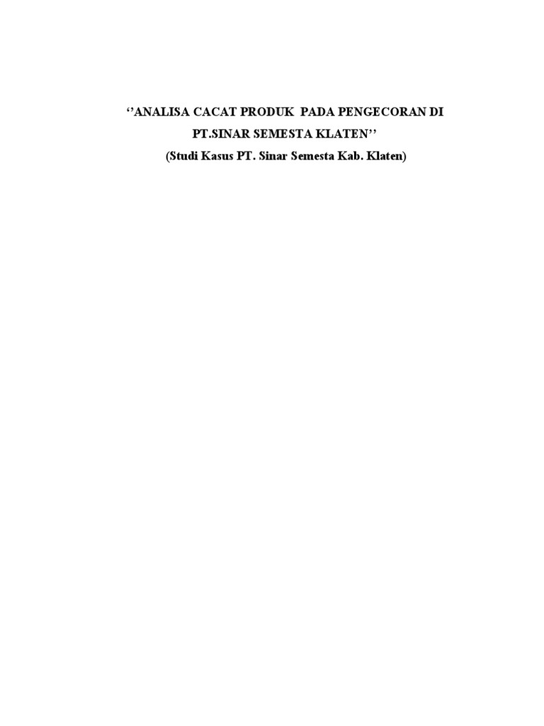 Analisa Cacat Pengecoran Logam | PDF