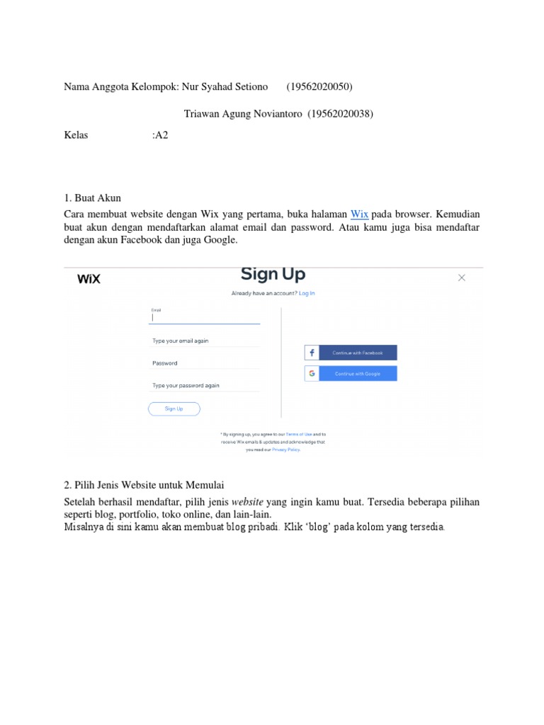 Panduan Membuat Website di Wix | PDF