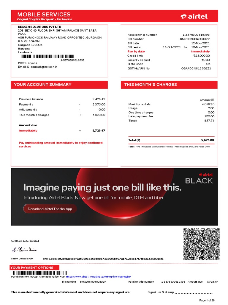 Mobile Services: Your Account Summary This Month'S Charges | PDF ...