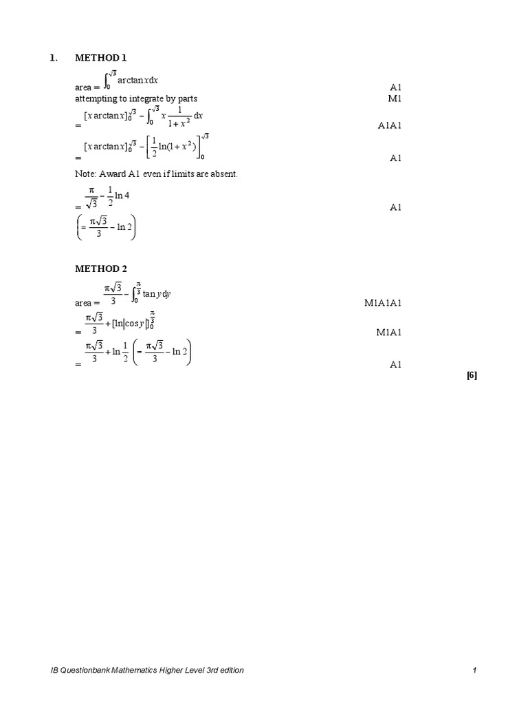 Method 1 Ib Questionbank Mathematics Higher Level 3rd Edition 1 Pdf Mathematical Objects