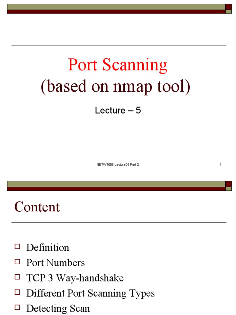 Nmap Port Scanning Techniques Overview | PDF | Port (Computer Networking) | Transmission Control ...