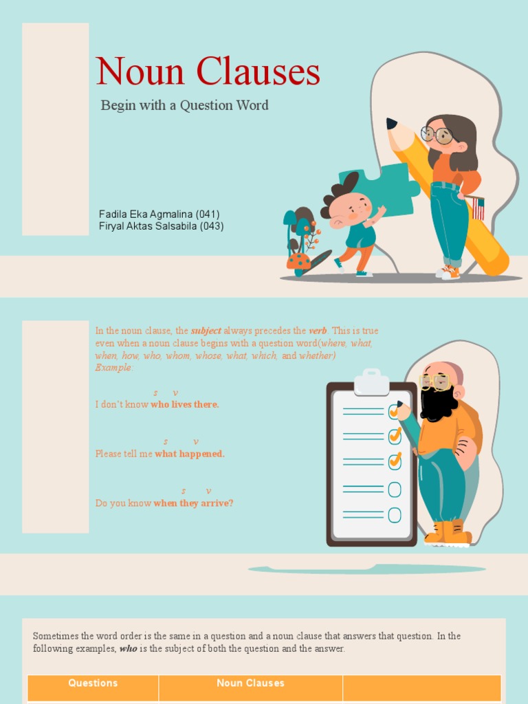 Noun Clause With Question Word | PDF | Question | Subject (Grammar)