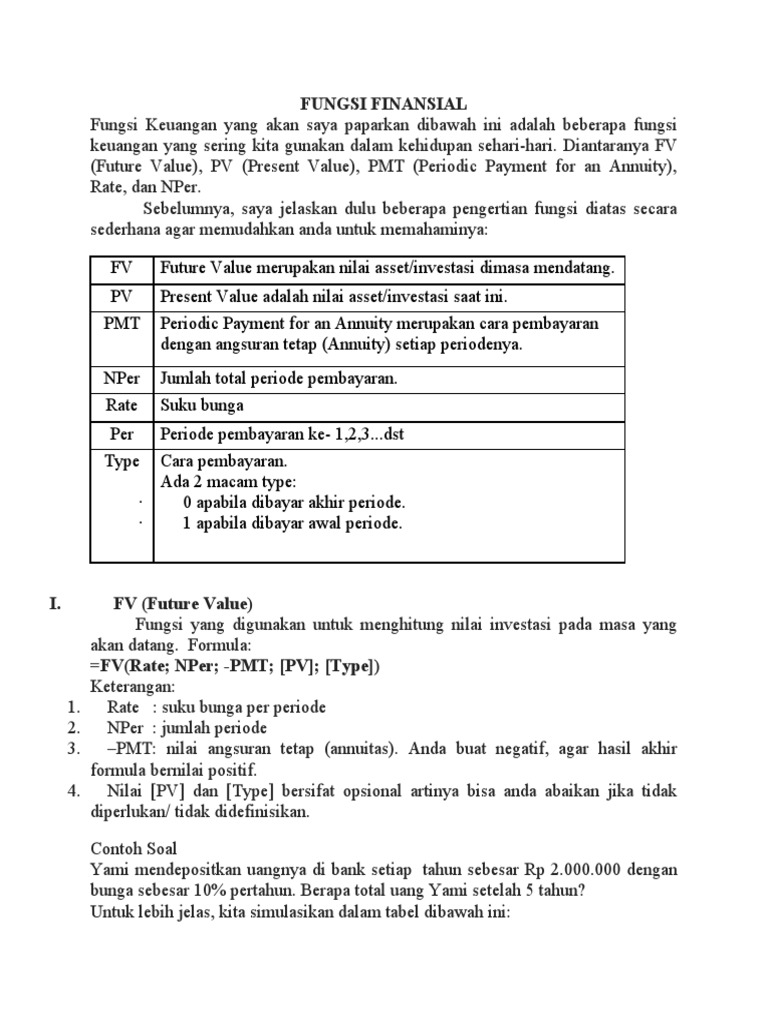 Fungsi Finansial | PDF