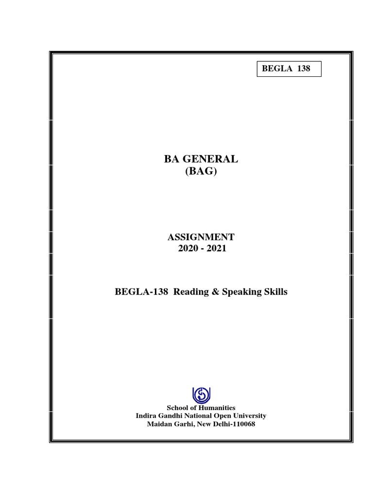 Ba General (BAG) : Assignment 2020 - 2021 | Download Free PDF | Fast ...