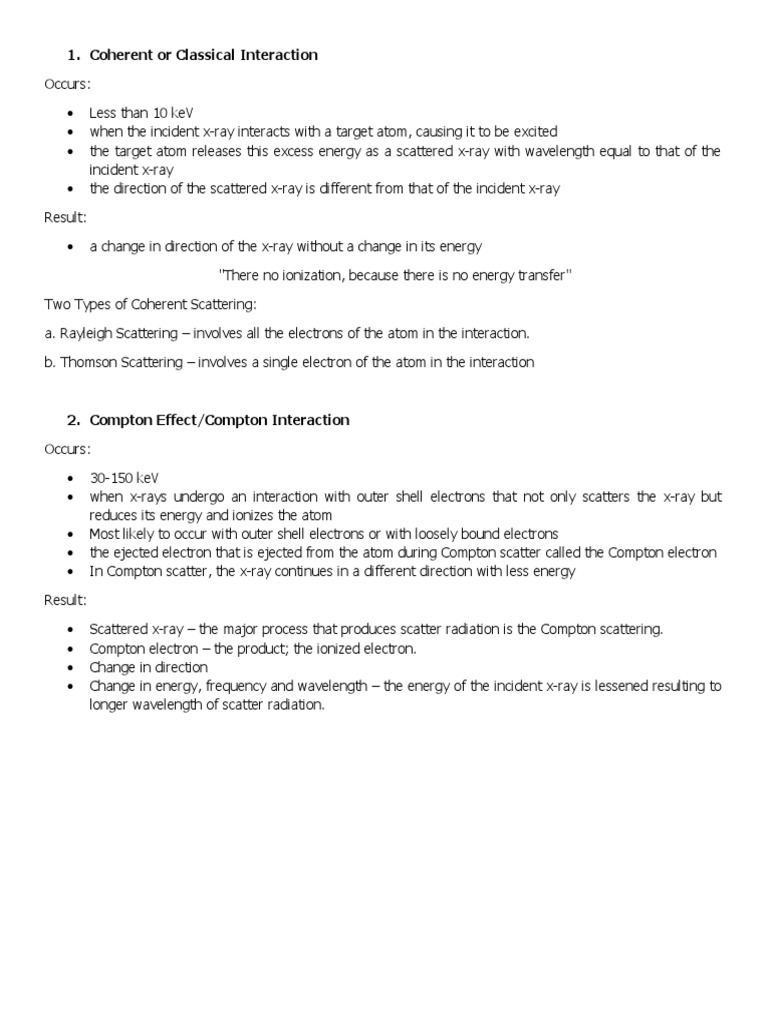 5 Xray Interaction With Matter | PDF | X Ray | Electron